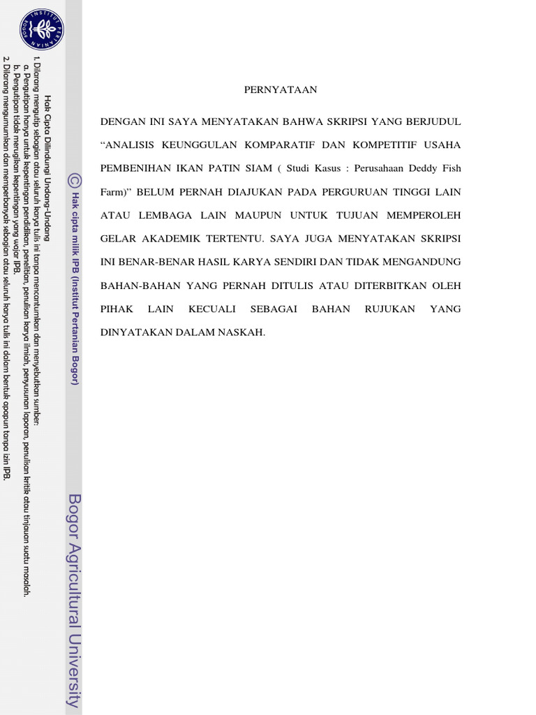 (123dok - Com) Analisis Keunggulan Komparatif Dan Kompetitif Usaha Pembenihan Ikan Patin Siam ...