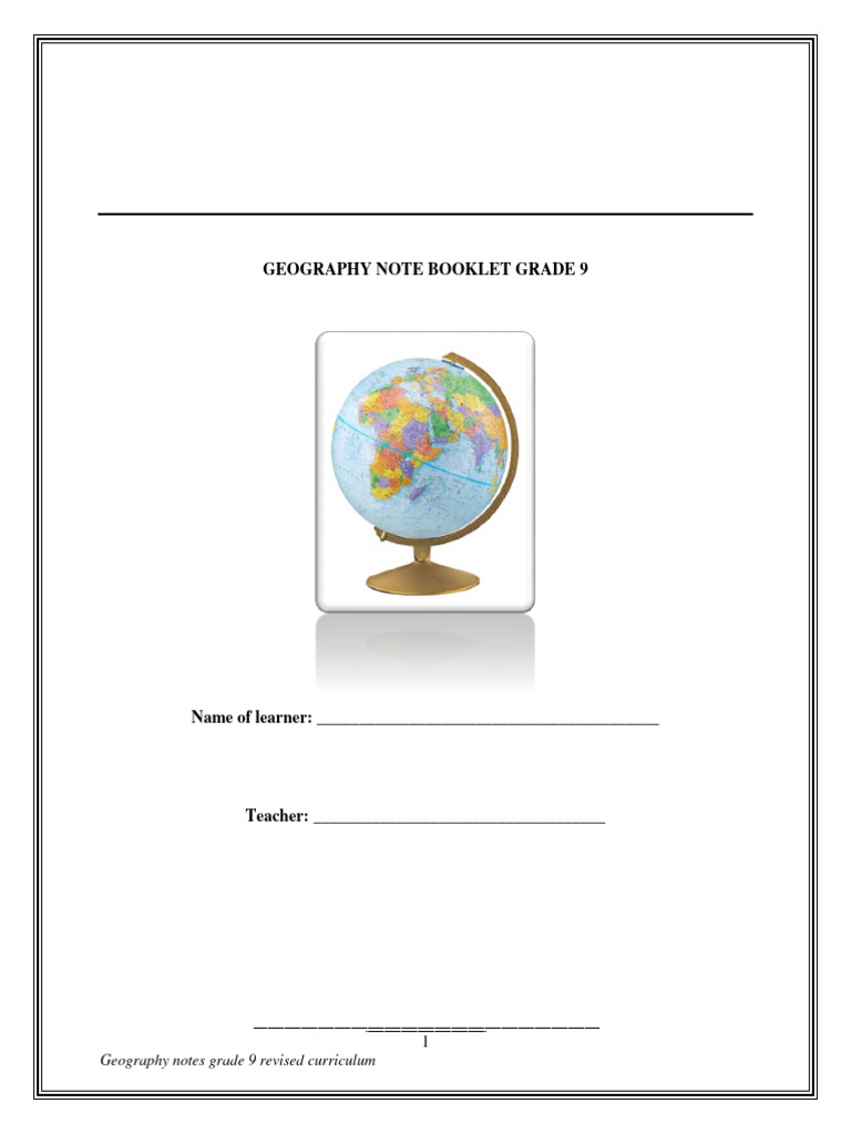 Geography Note Booklet Grade 9 PDF | PDF | Plate Tectonics | Climate Change