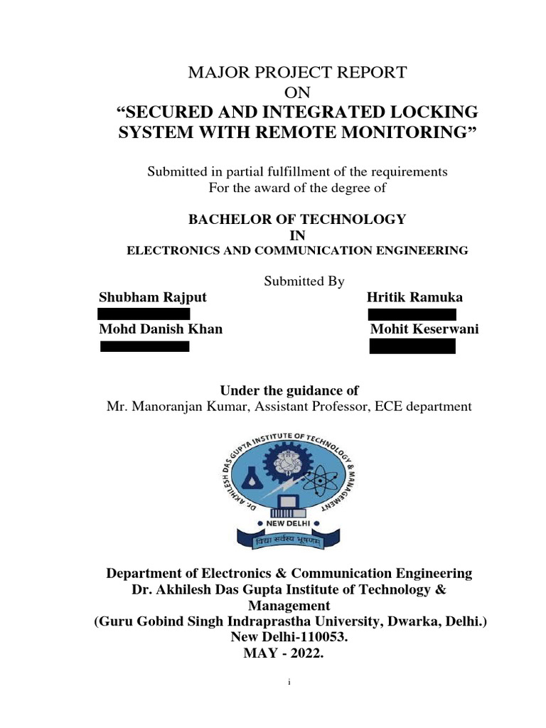 Major Project Report Final | PDF | Arduino | Electronics Major Project Report Final | PDF | Arduino | Electronics