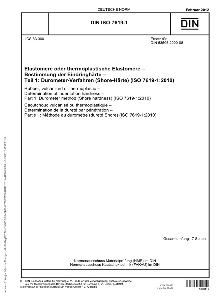 DIN ISO 7619-1 2012-02 Härteprüfgeräte 18mm | PDF
