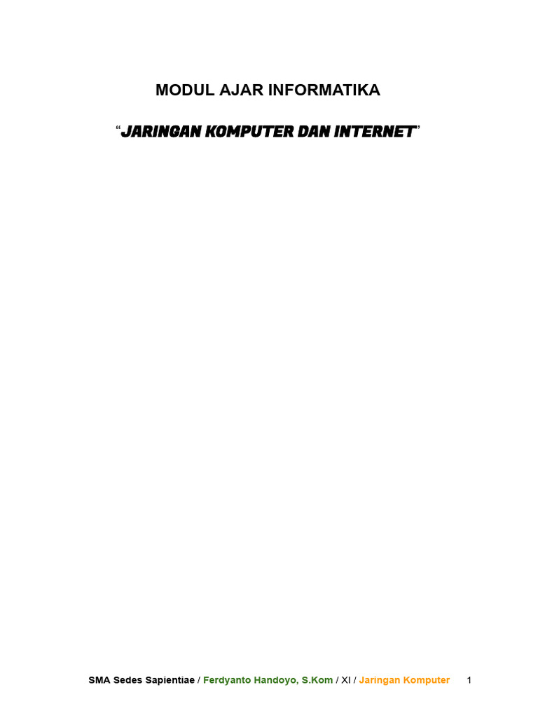 Modul Ajar Informatika Kelas Xi Semester 2 | PDF Modul Ajar Informatika Kelas Xi Semester 2 | PDF