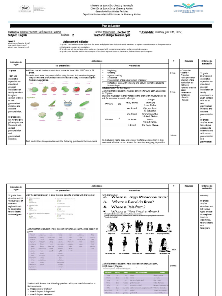Lesson 3 Modulo 2 Septimo Modulo 2 Ingles | PDF | Linguistics | Human Communication