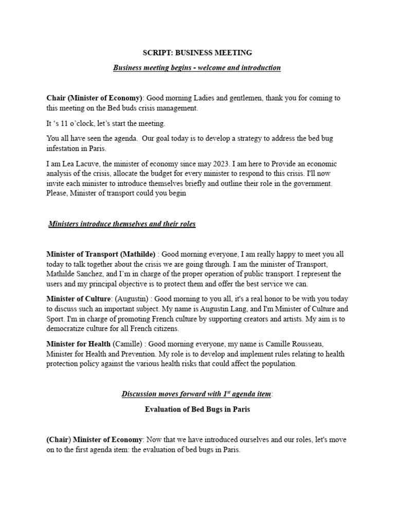 SCRIPT-Business Class | PDF