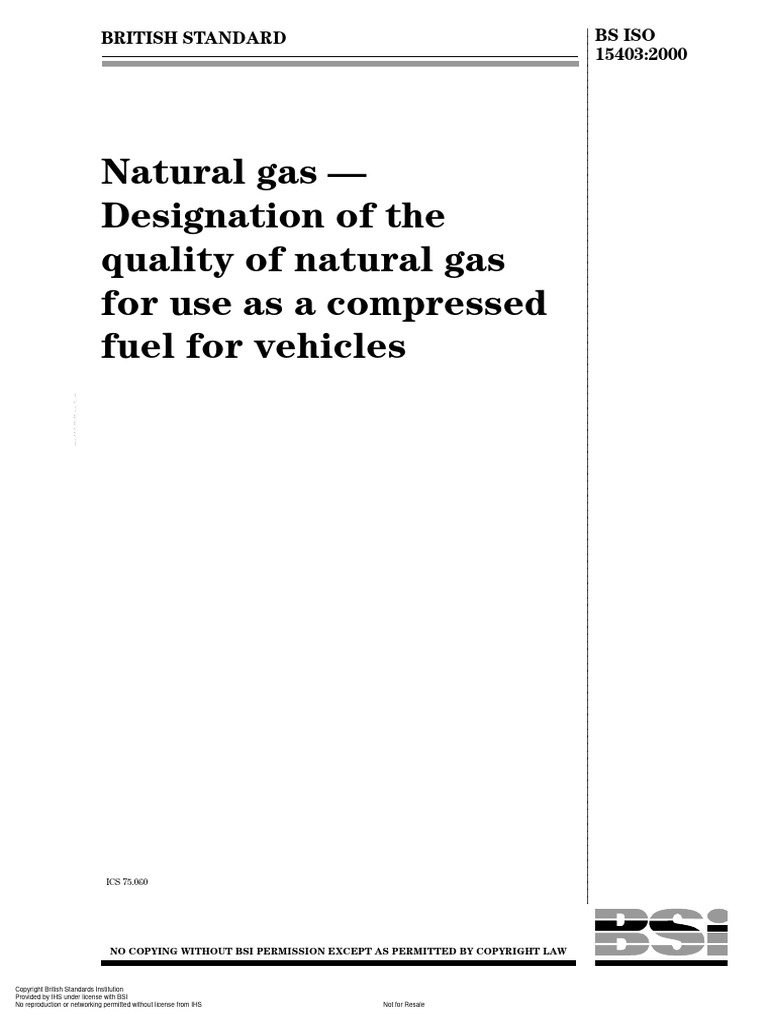 BS Iso 15403 - 2000 | PDF | Natural Gas | Gases