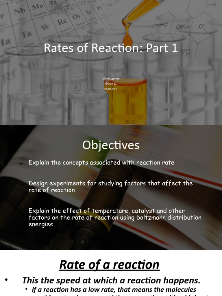Grade 12 Week 3 PP - Rates (Part 1) | PDF | Reaction Rate | Catalysis
