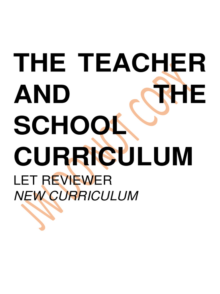 The Teacher and The School Curriculum | PDF | Curriculum | Educational ...