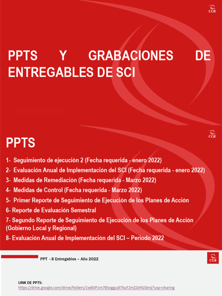 Ppts Y Grabaciones DE Entregables de Sci | PDF