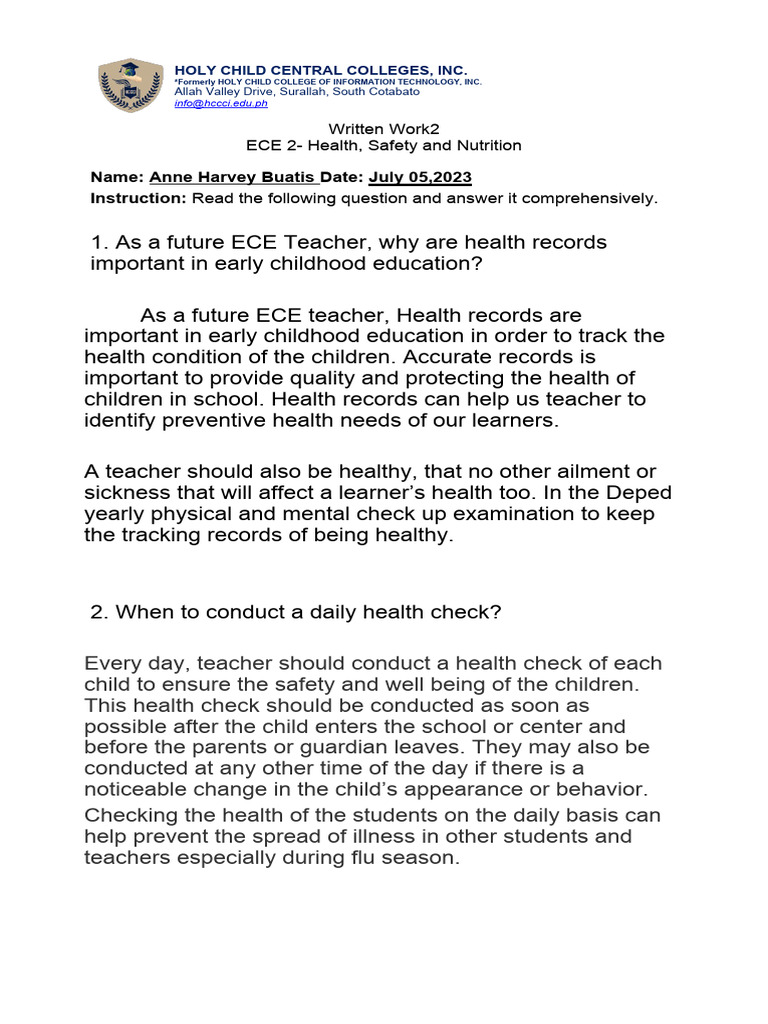 Ece 2 Written Work 2 Final Pdf Early Childhood Education Teachers