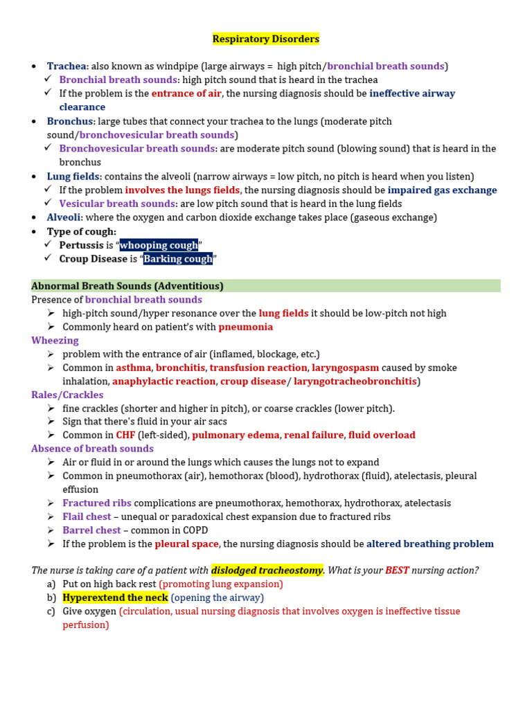 Respiratory Disorders | PDF | Respiratory Tract | Lung