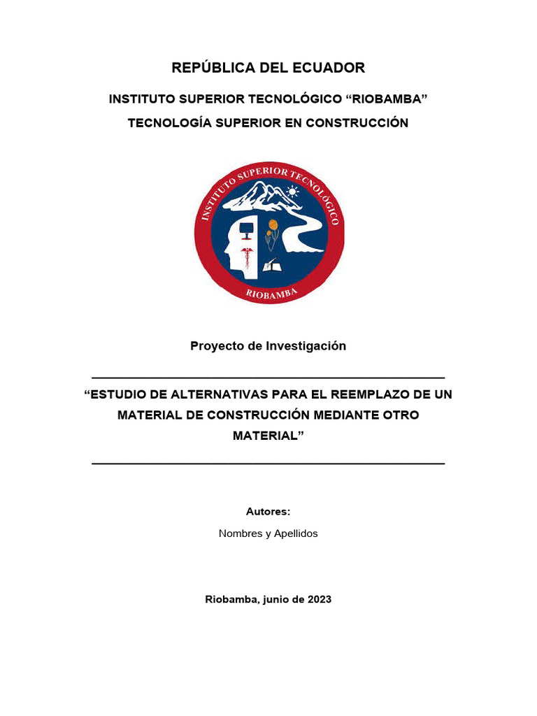 Caratula de Proyecto de Investigación | PDF