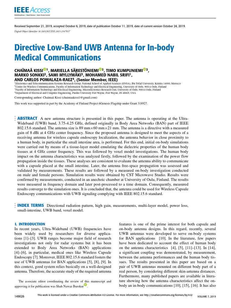 3. Directive Low-Band UWB Antenna for in-body Medical | PDF