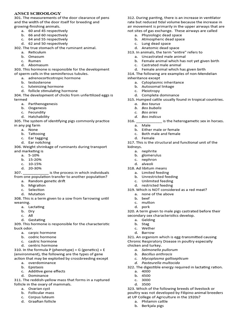 ANSCI | PDF | Inbreeding | Ovary