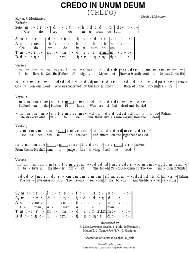 700_Credo in Unum Deum July 2019 Eng | PDF | Augustine Of Hippo | Theology