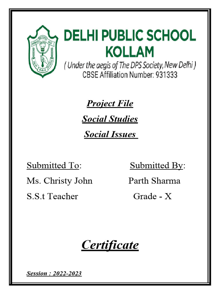 Parth's Social Science Project | PDF | Climate Change | Poverty