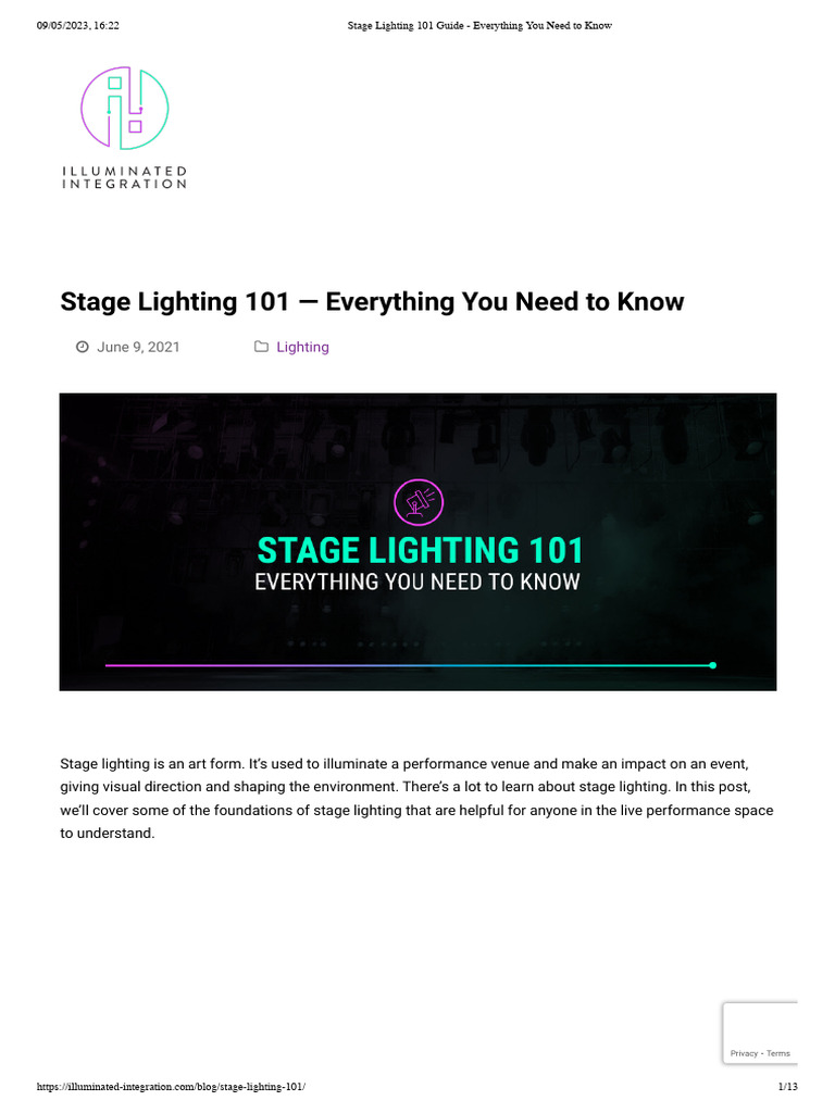 Stage Lighting 101: A Comprehensive Guide | PDF | Lighting | Artistic ...