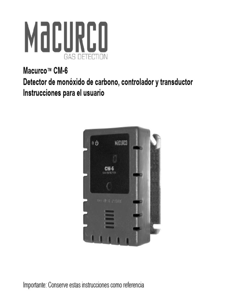 Macurco CM-6 Spanish Manual | PDF | Diodo emisor de luz | Dióxido de ...