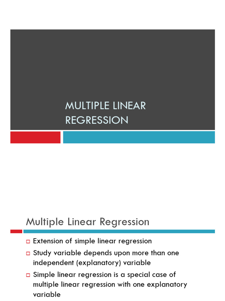 ML Unit3 MultipleLinearRegression | PDF | Coefficient Of Determination | Errors And Residuals