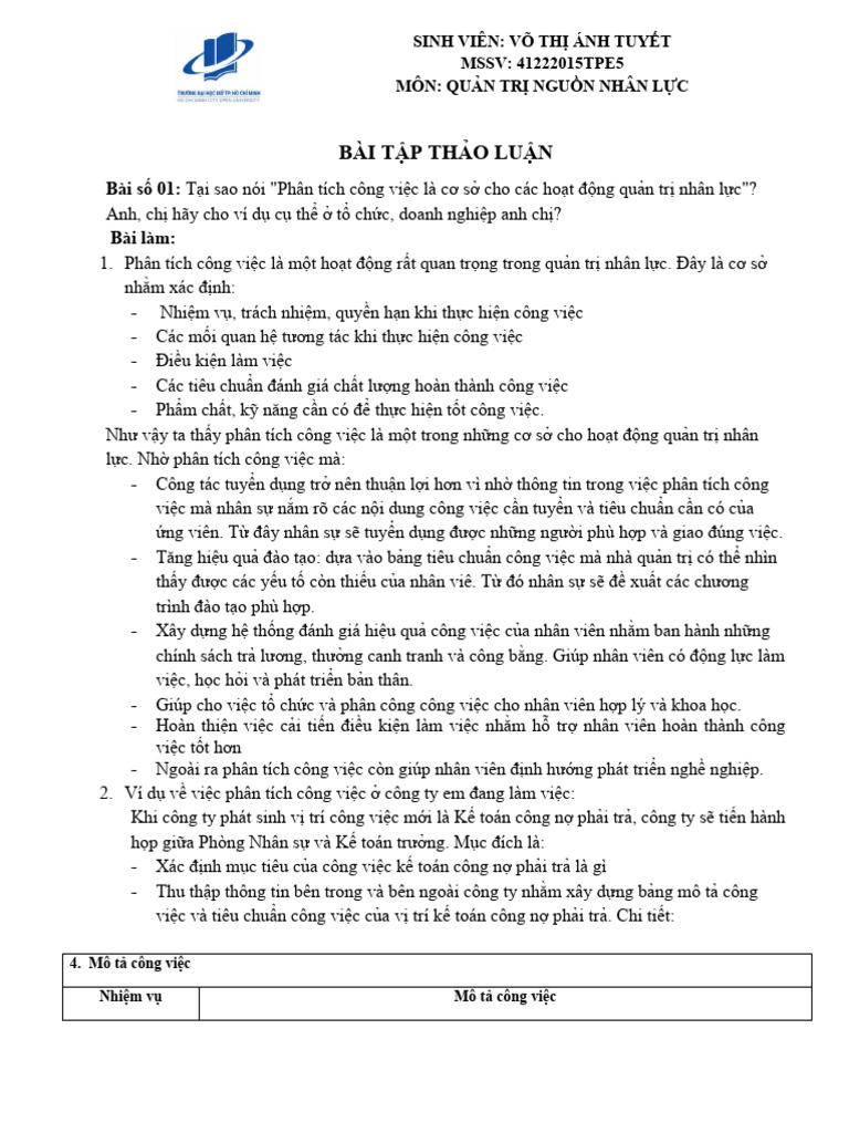 Vo Thi Anh Tuyet - TL01 | PDF