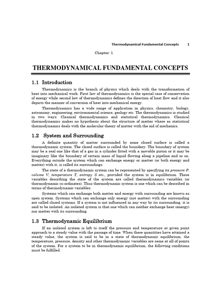 Thermodynamical Fundamental Concepts | PDF | Thermodynamics | Thermodynamic Equilibrium