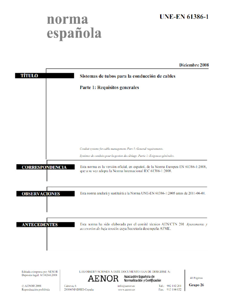 Norma Iec 61386-1 - 2008 | PDF