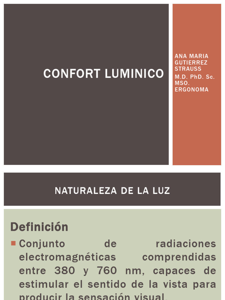 Confort Luminico | Descargar gratis PDF | Encendiendo | Percepción visual