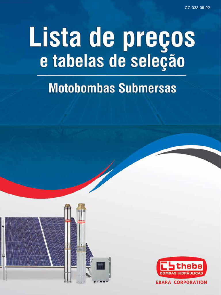 Lista Precos Catálogo Submersas Thebe CC 033-09-22 | PDF | Motores ...