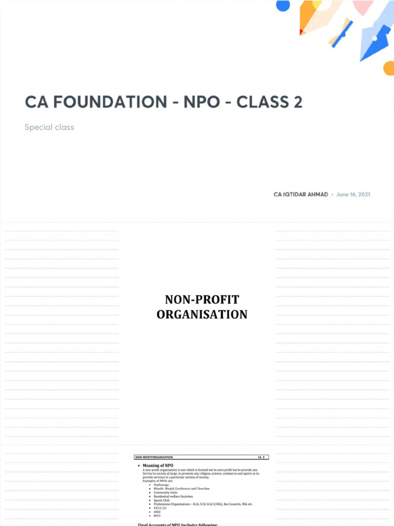 CA FOUNDATION NPO CLASS 2 No Anno | PDF