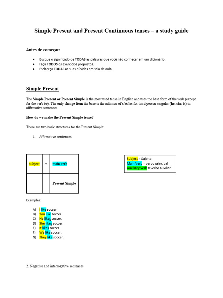 Simple Present and Present Continuous | PDF | Verb | Grammatical Tense