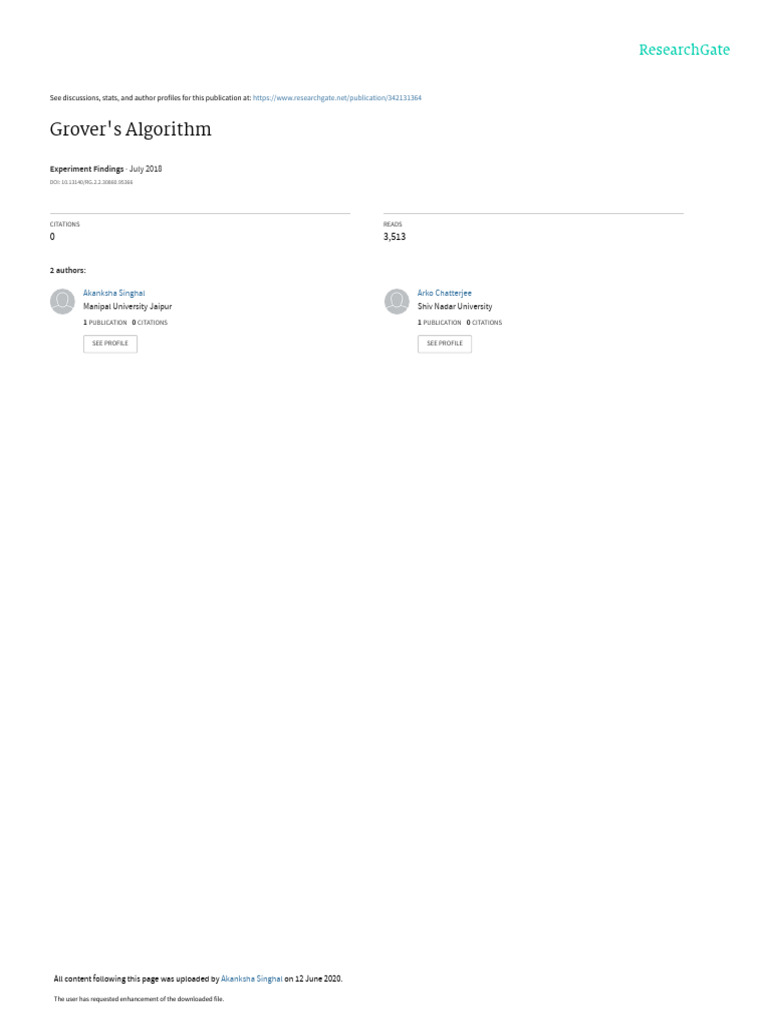 Grover S Algorithm | Download Free PDF | Quantum Computing ...