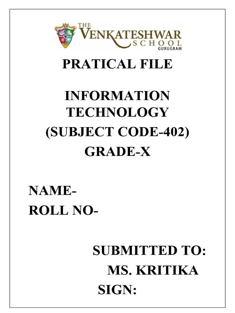 Pratical File Grade 10 | PDF Pratical File Grade 10 | PDF