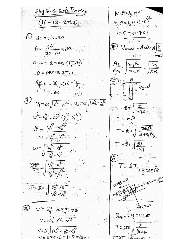 Sr Iit Elite Rw-7 16-12-2023 Physics Solutions | PDF