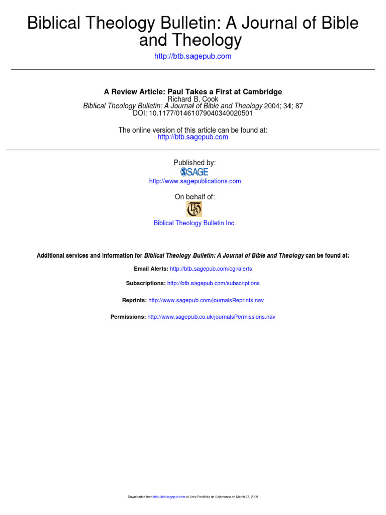 2004 Cook Paul-Cambridge | PDF | Paul The Apostle | Jesus