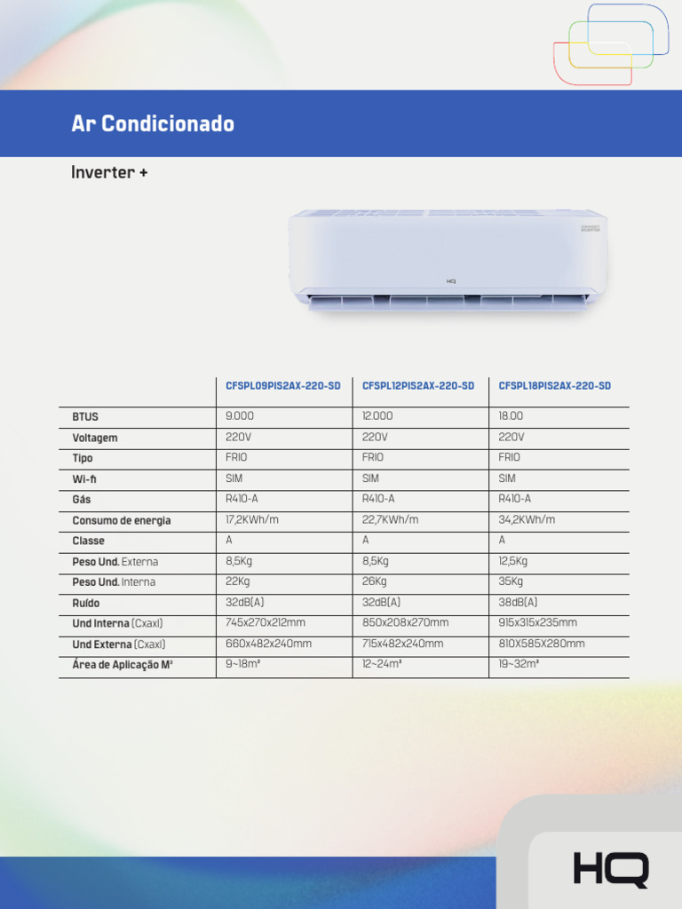Ficha Tecnica Ar Condicionado | PDF