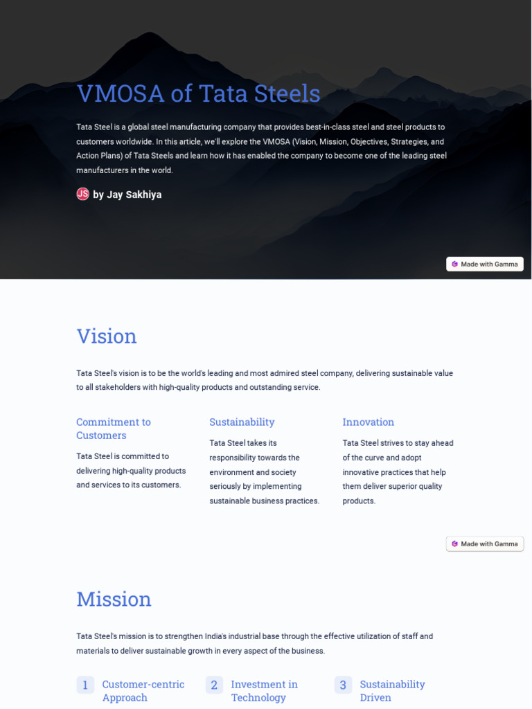 VMOSA of Tata Steels | PDF