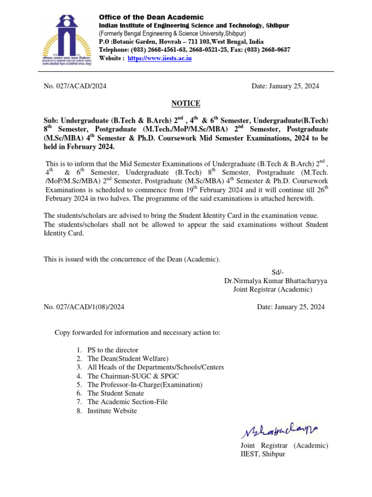 Notification Programme UG PG Ph.D. Examinations | PDF | Engineering | Machines