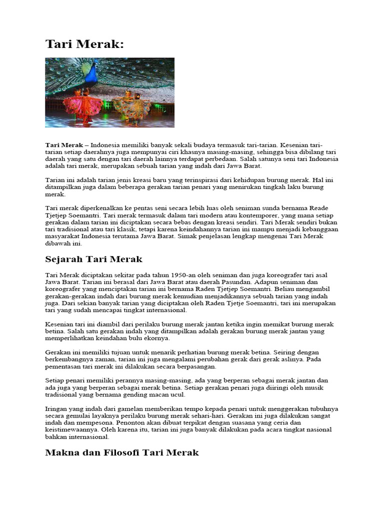 Tari Merak | PDF