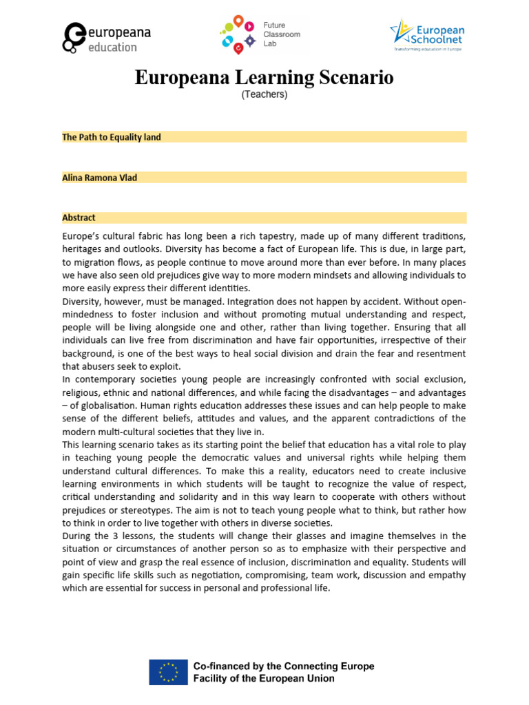 Europeana DSI 4 Learning Scenario Alina Ramona Vlad | PDF | Learning | Empowerment