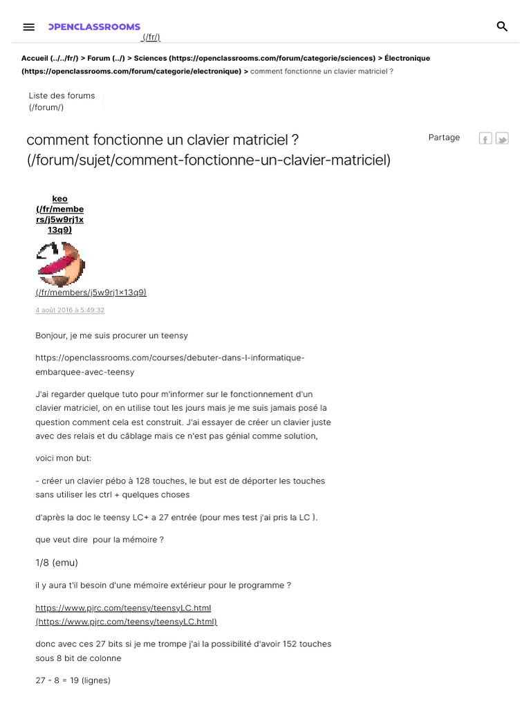 Comment Fonctionne Un Clavier Matriciel - Par Keo - Page 1 ...