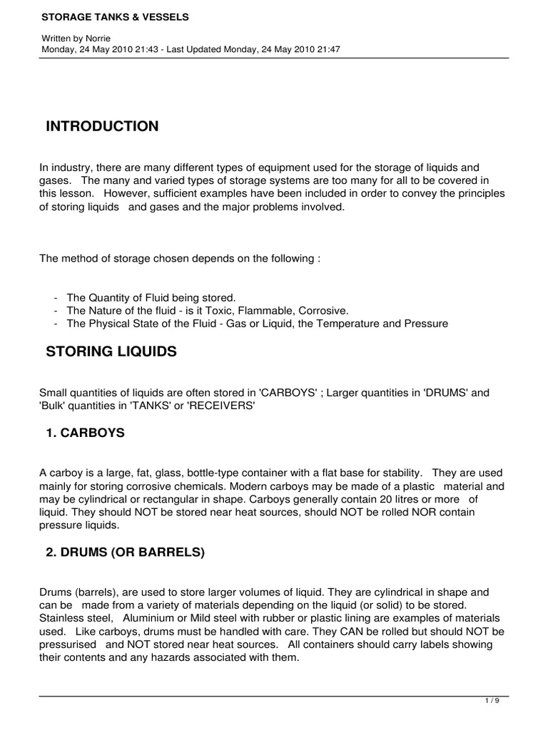 Types of Storage Tanks Explained | PDF | Liquefied Petroleum Gas | Propane