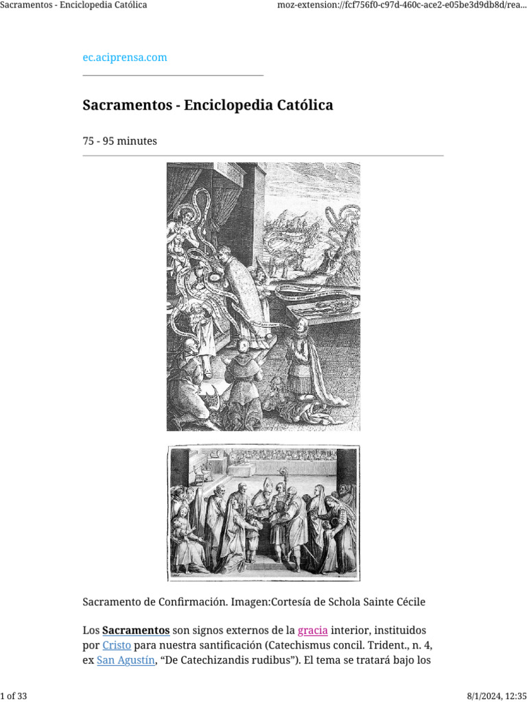 Sacramentos - Enciclopedia Católica | PDF | Gracia divina | Sacramentos