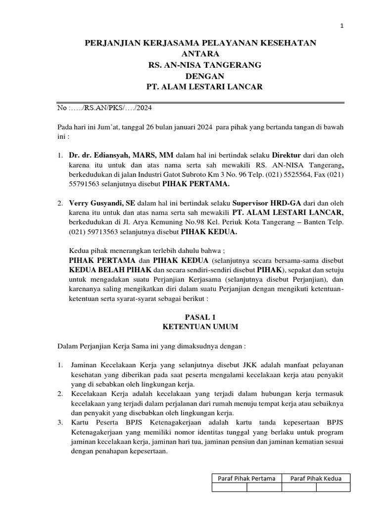 RS Annisa - Isi Mou PKS | PDF | Law