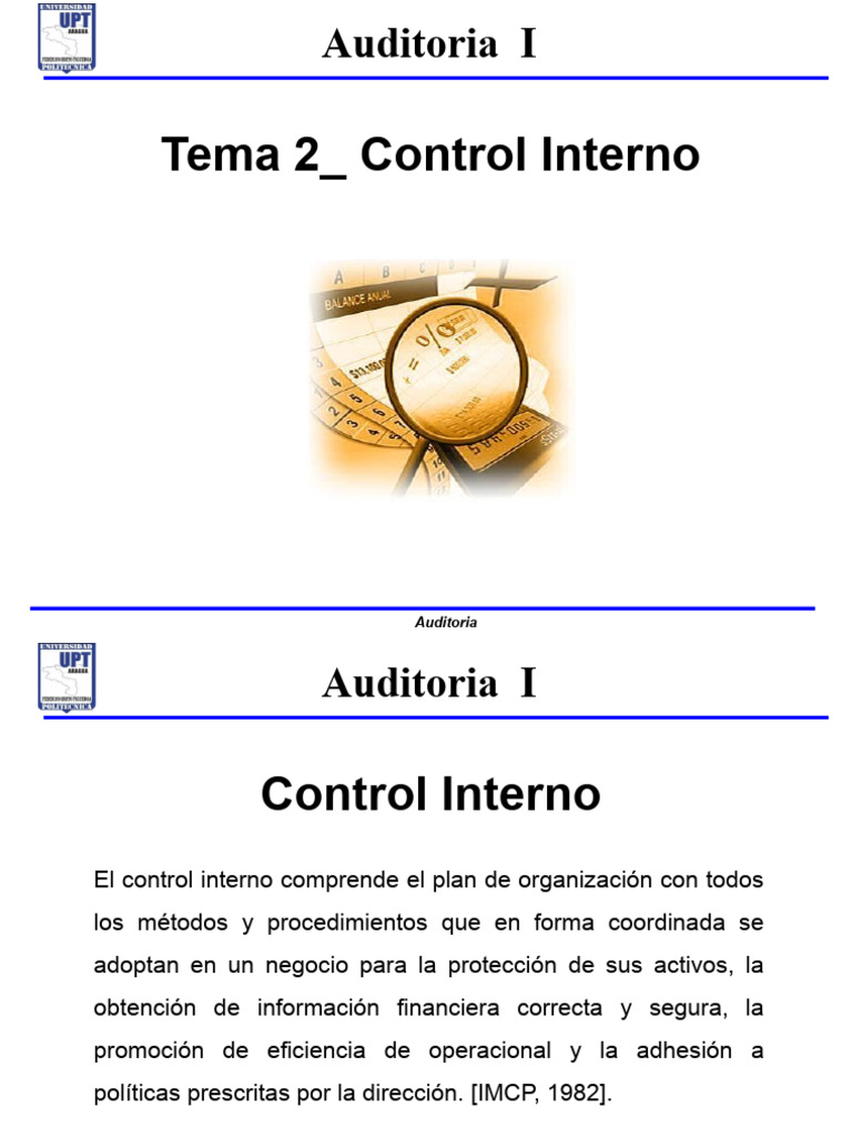 AU-Clase 2_Control Interno(2013) | PDF | Auditoría | Cuestionario