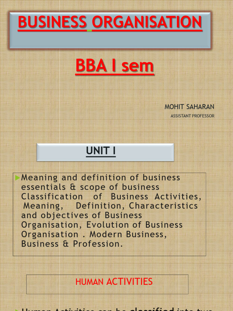 Business Organisation Unit 1 | PDF | Business | Employment