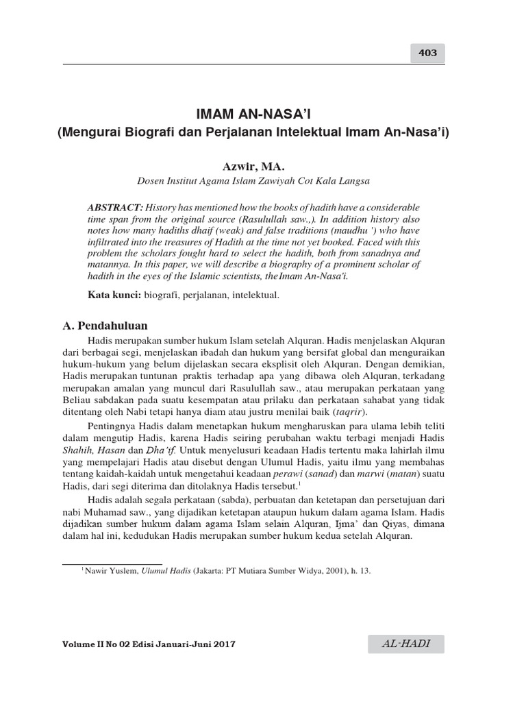 Biografi Imam AN NASA'I | PDF