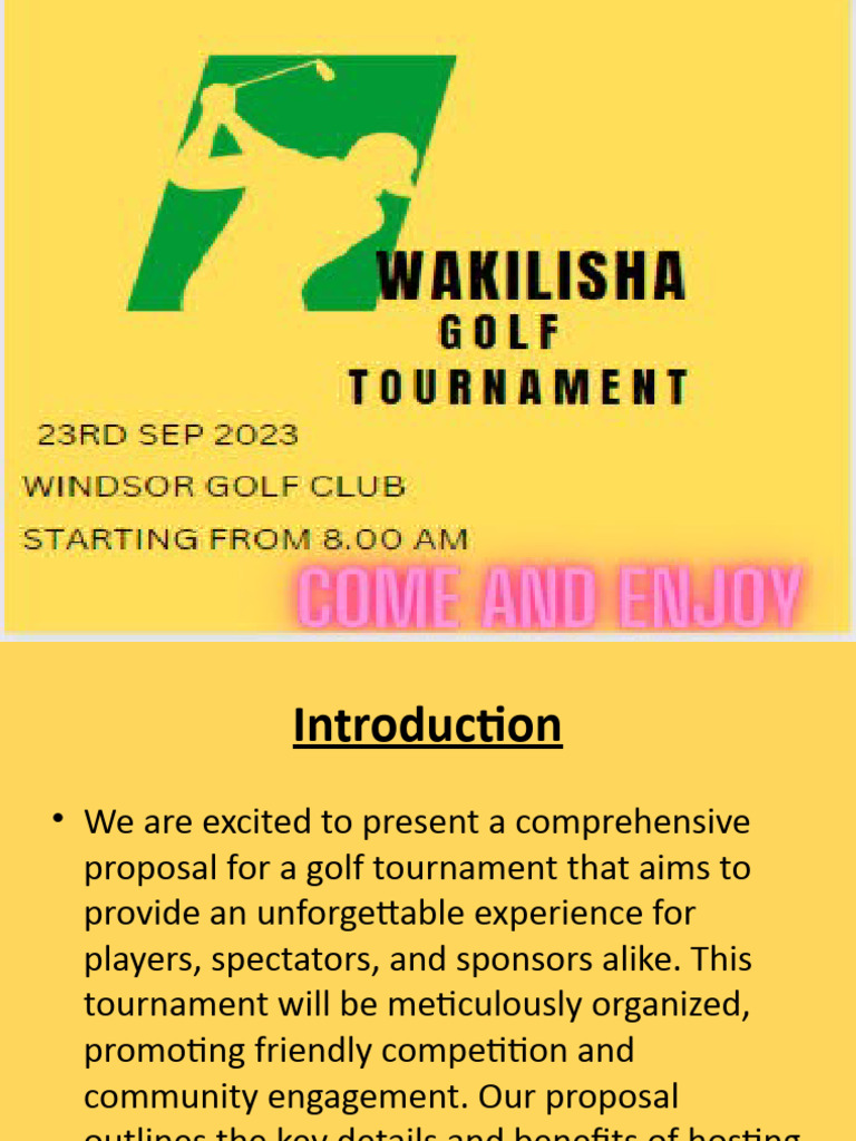 Wakilisha Golf Tournament Proposal | PDF | Marketing | Public Sphere