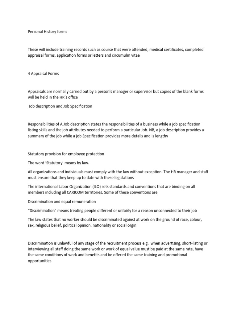 Personal History Forms | PDF