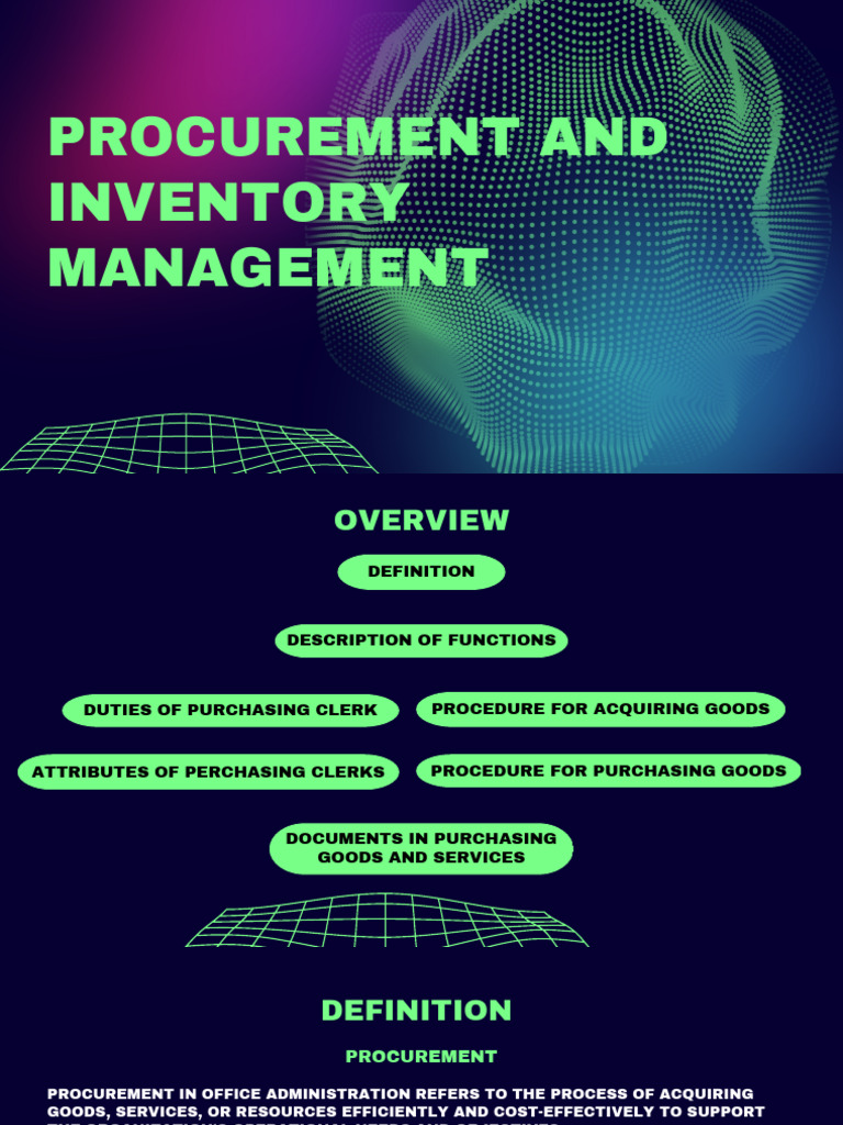 Procurement and Inventory Management Overview | PDF | Procurement ...