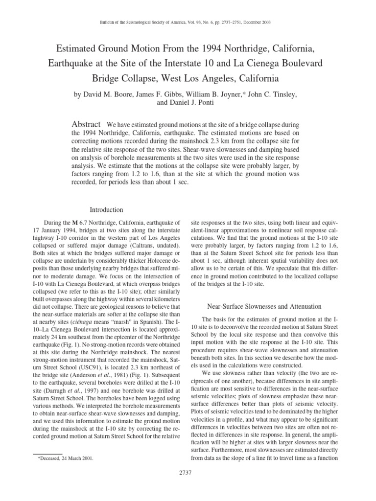 Boore 2003 | PDF | Waves | Damping