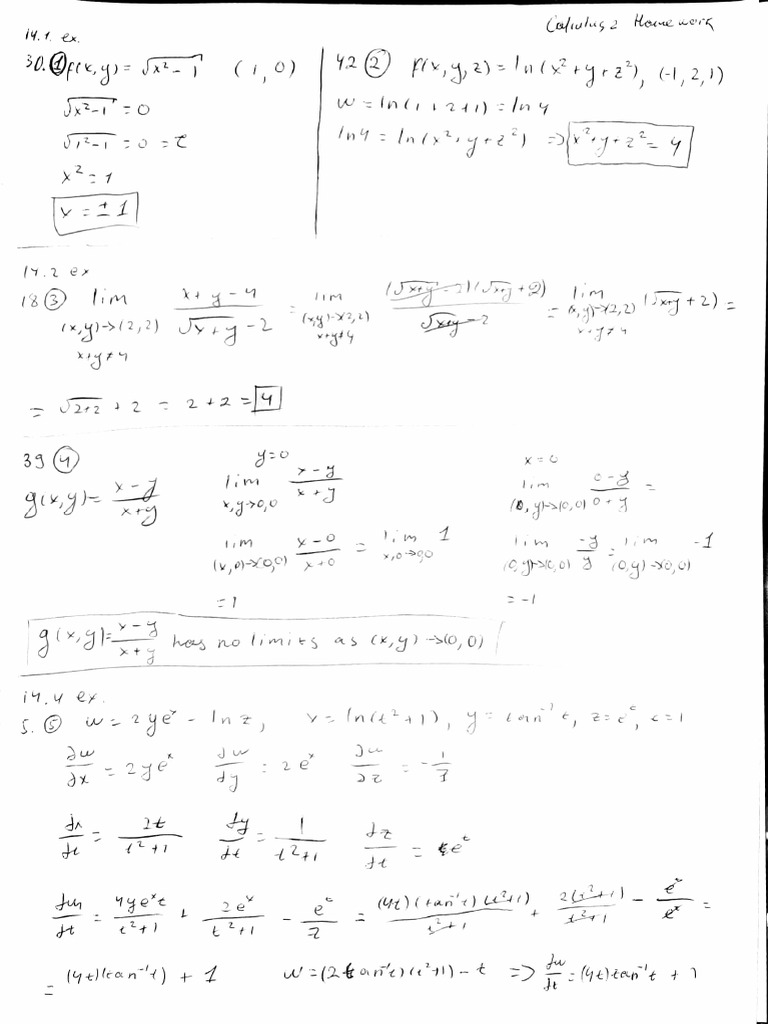 Calculus 2 HW1 | PDF