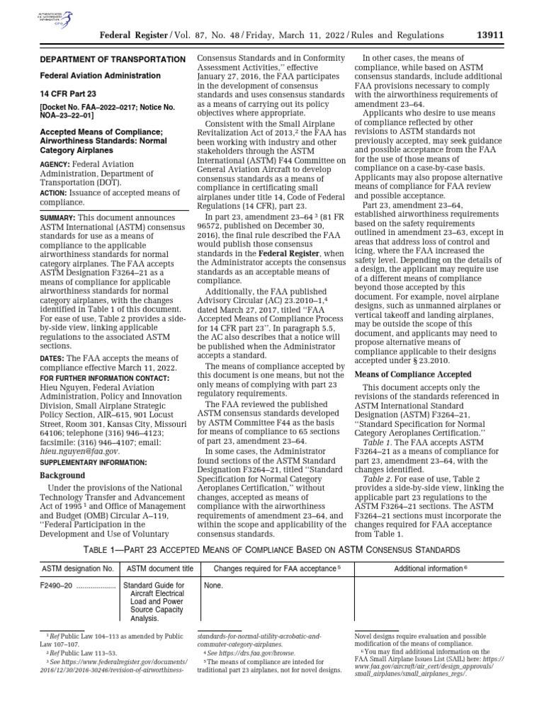 Federal Register / Vol. 87, No. 48 / Friday, March 11, 2022 / Rules and Regulations | PDF ...